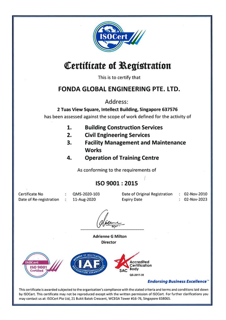 License & Certification – Fonda Global Engineering