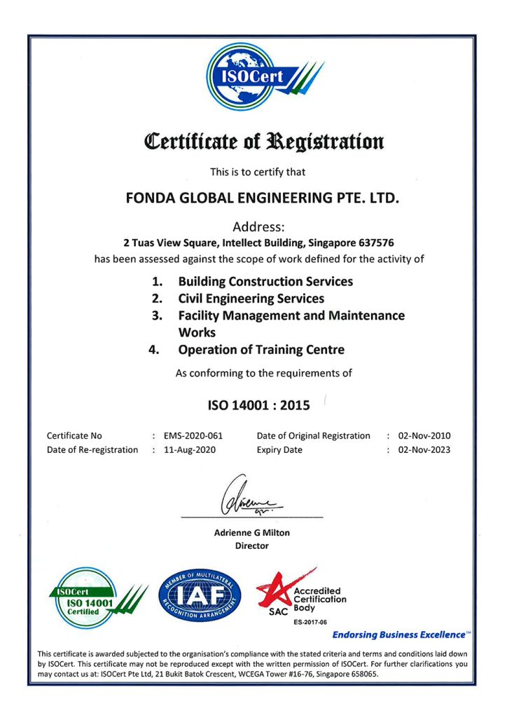 License & Certification – Fonda Global Engineering