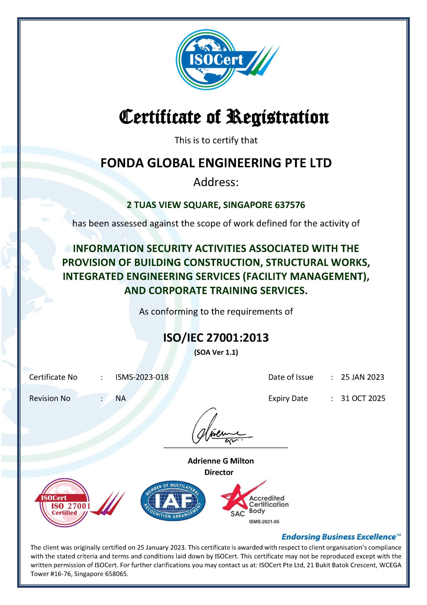 Licenses & Certification - Fonda Global Engineering