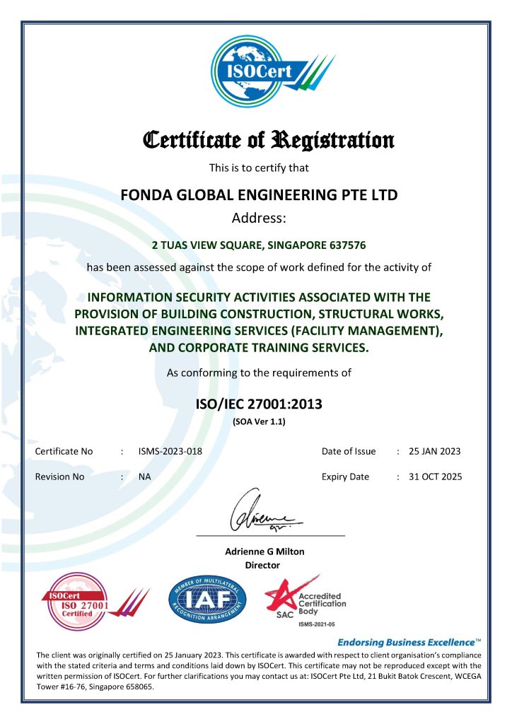 Licenses & Certification - Fonda Global Engineering