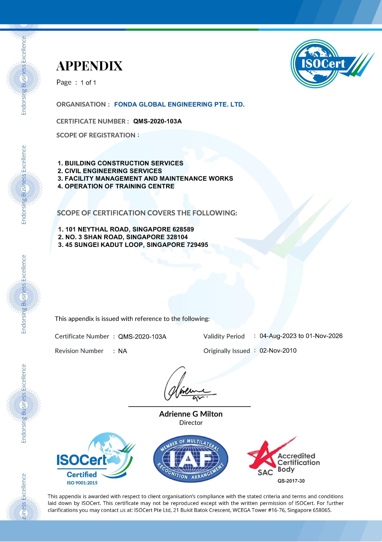 Licenses & Certification - Fonda Global Engineering