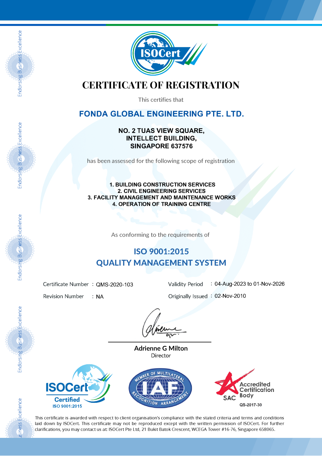Licenses & Certification - Fonda Global Engineering